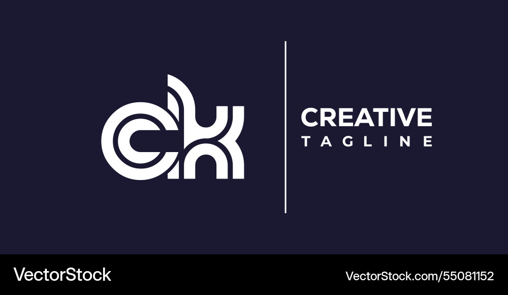 Ck abstract logo Royalty Free Vector Image - VectorStock