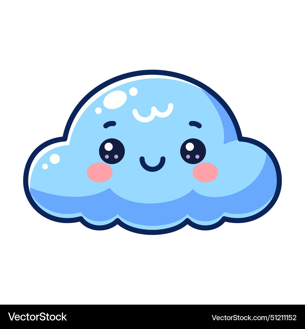 Cute cloud icon in cartoon style Royalty Free Vector Image
