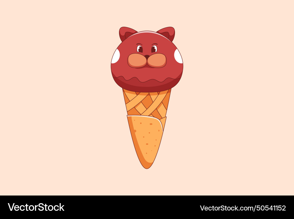 Cute ice cream character design Royalty Free Vector Image