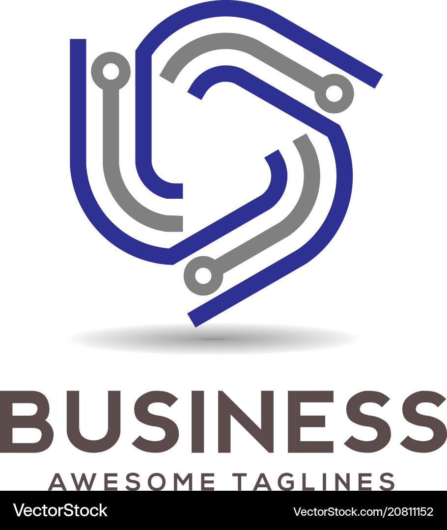 Digital electronics logo design Royalty Free Vector Image