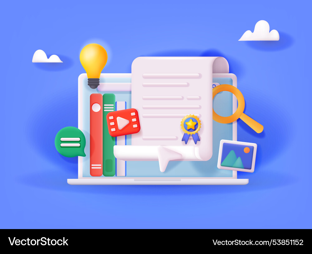 Digital platforms concept to educational icons Vector Image