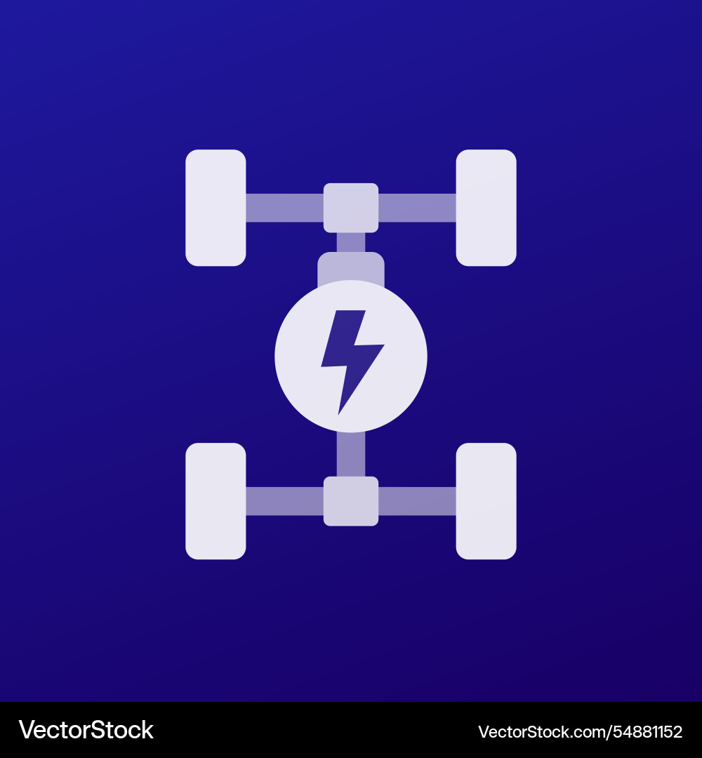 Electric chassis ev car platform icon Royalty Free Vector