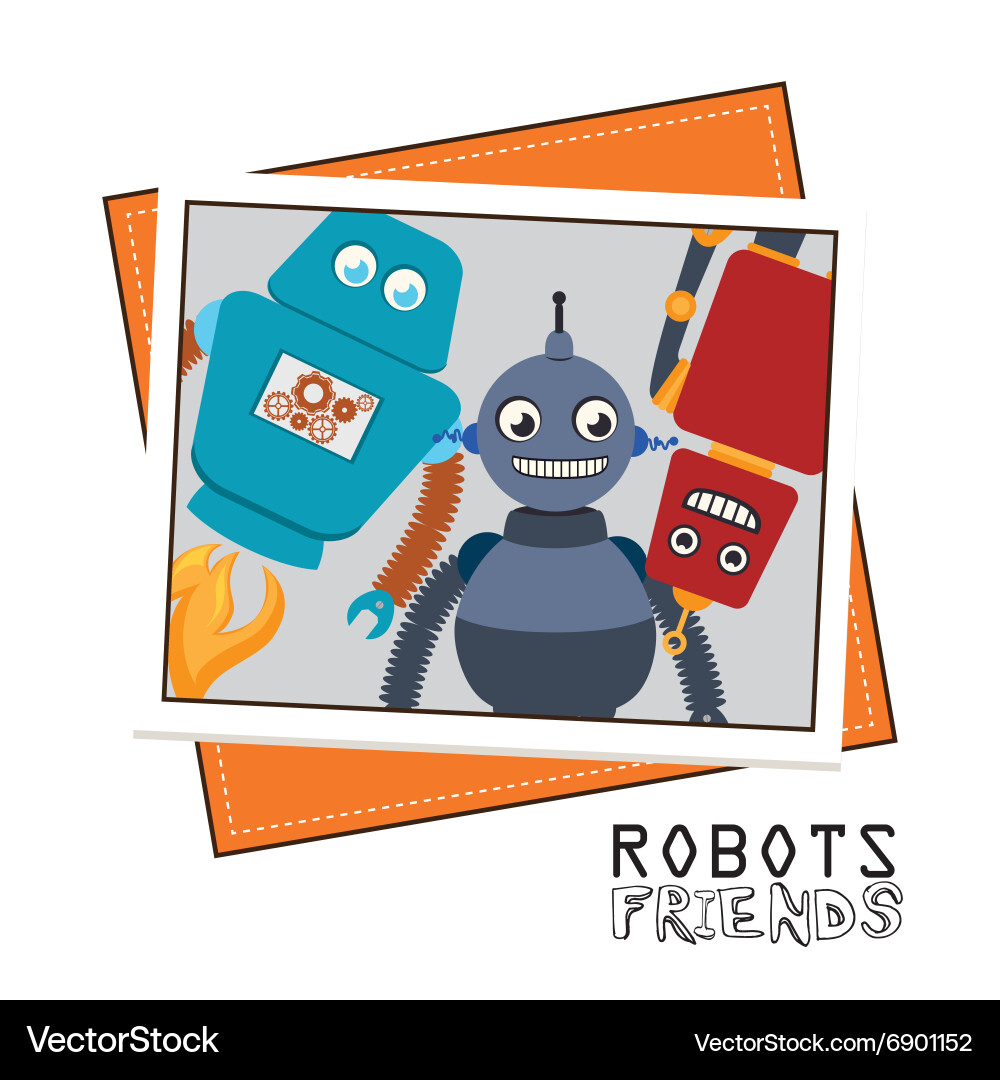 Funny robot cartoon Royalty Free Vector Image - VectorStock
