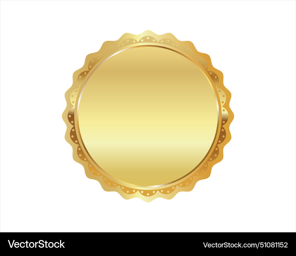 Golden stamp isolated on white background luxury Vector Image