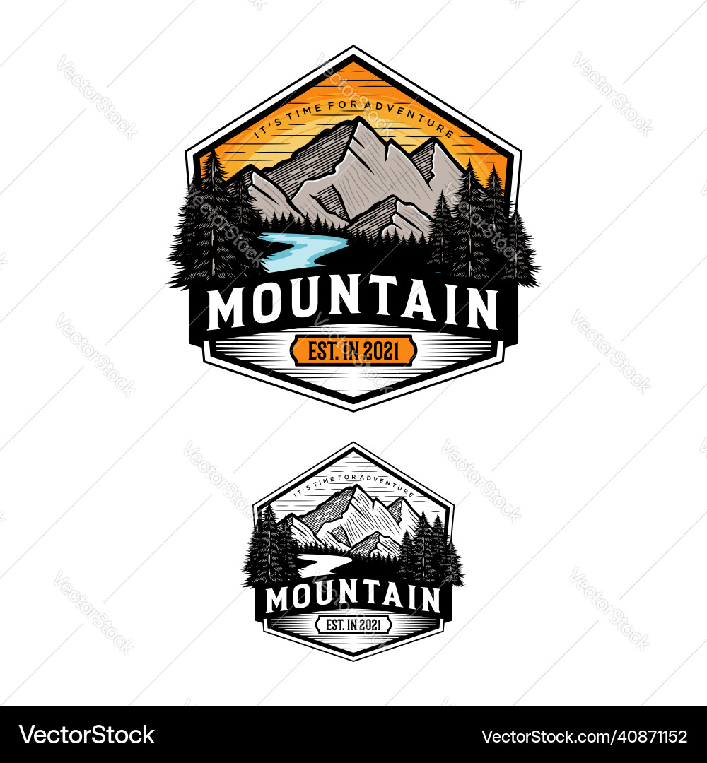 High mountain logo design Royalty Free Vector Image