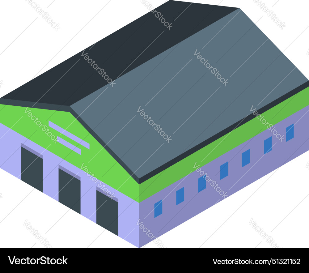 Isometric warehouse building Royalty Free Vector Image