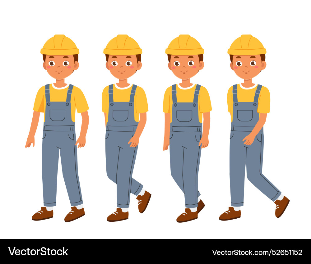 Male worker constructor man in protective hardhat Vector Image