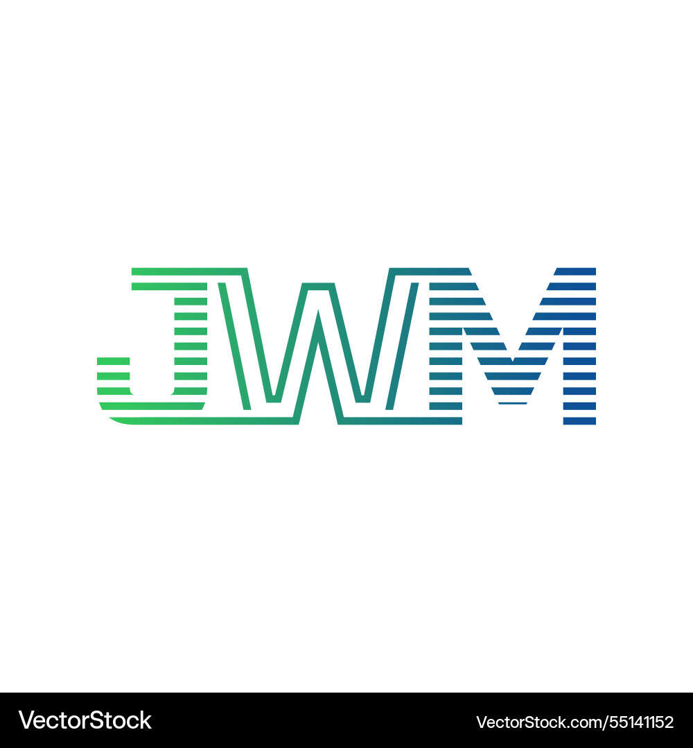 Modern jwm logo design letter minimalist Vector Image