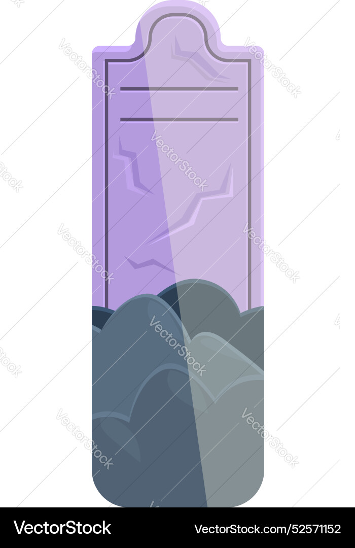 Old blank gravestone standing on the ground Vector Image
