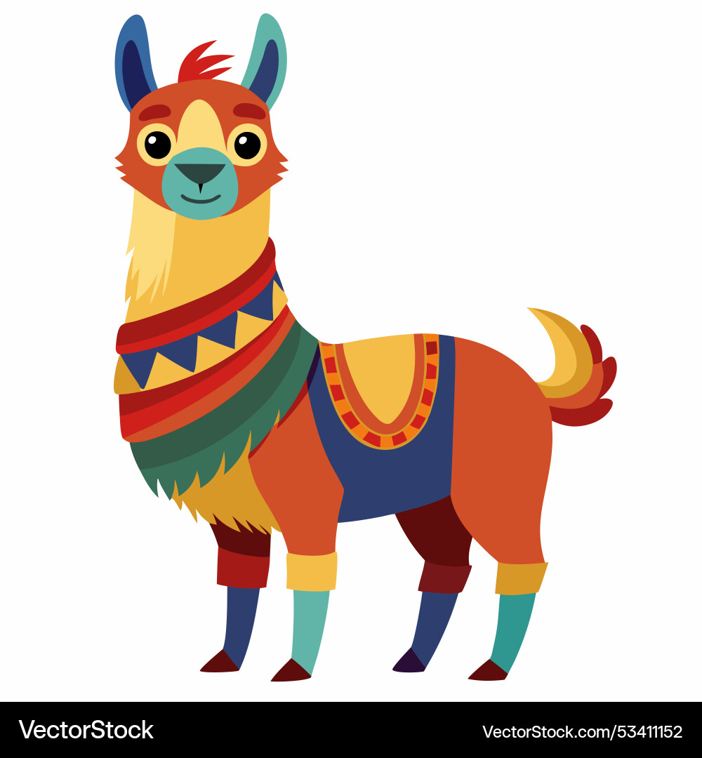 Print handsome llama clipart Royalty Free Vector Image