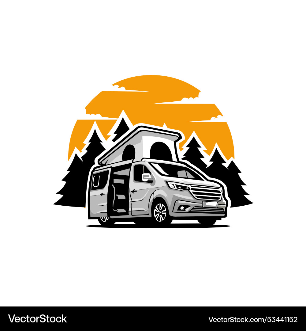 Rv camping car icon Royalty Free Vector Image - VectorStock