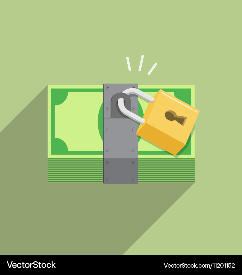Security safety protection lock on money Vector Image