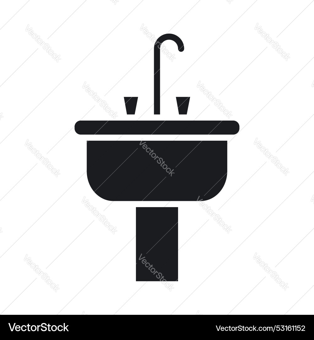 Sink unit icon symbol on white background Vector Image