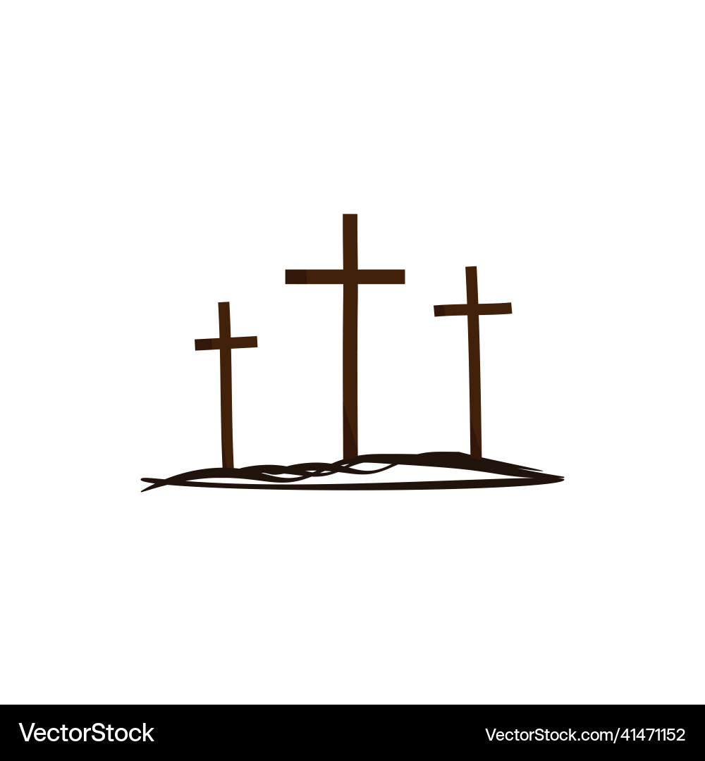 Three crosses Royalty Free Vector Image - VectorStock
