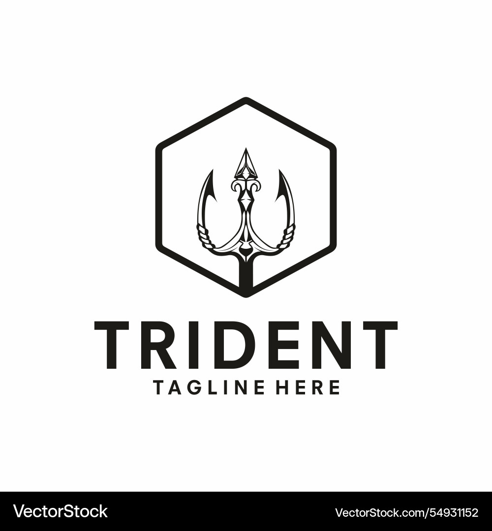 Trident logo template design Royalty Free Vector Image