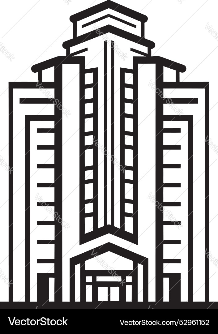 Urban landscape elevation multifloor cityscape Vector Image