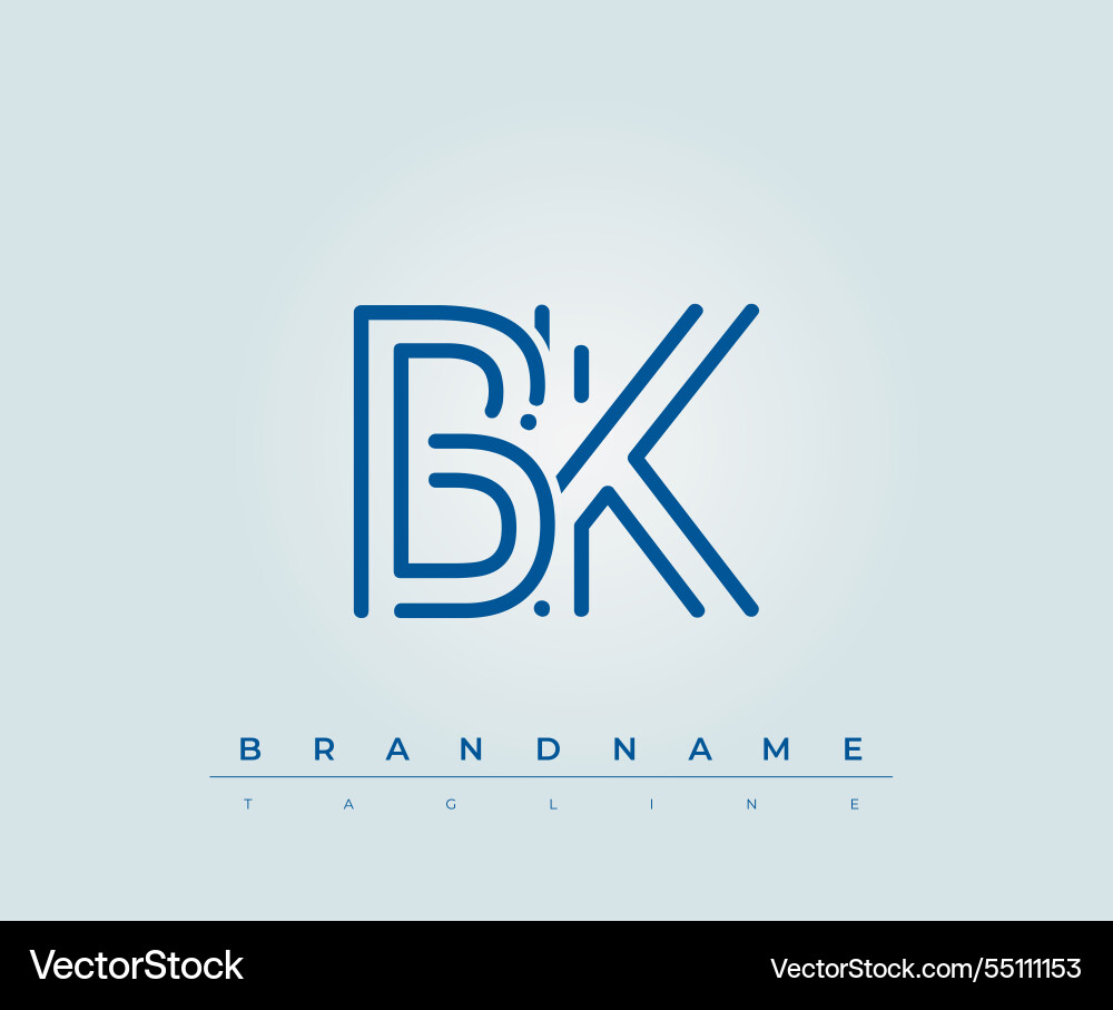 Bk technology letter logo template Royalty Free Vector Image