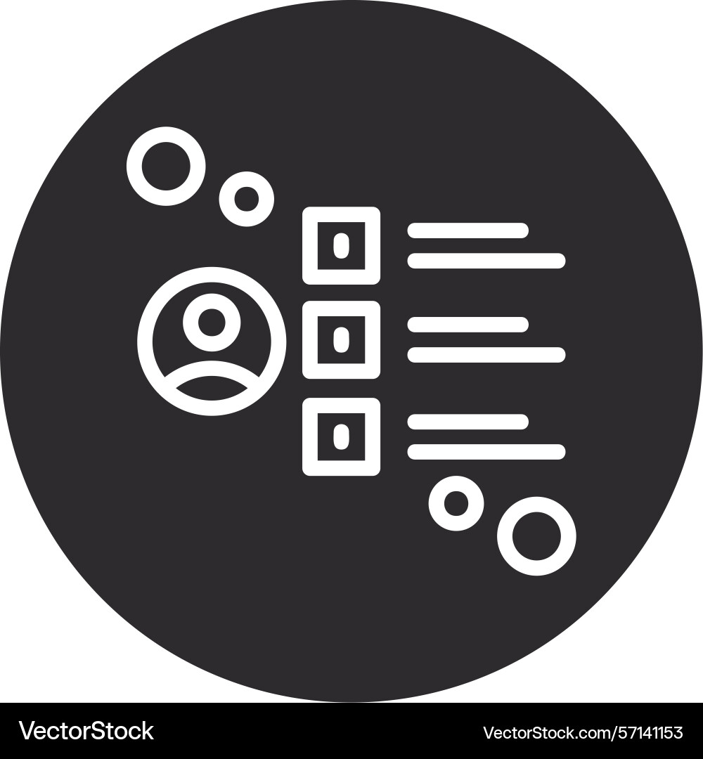 Contact profile inverted circle black Royalty Free Vector