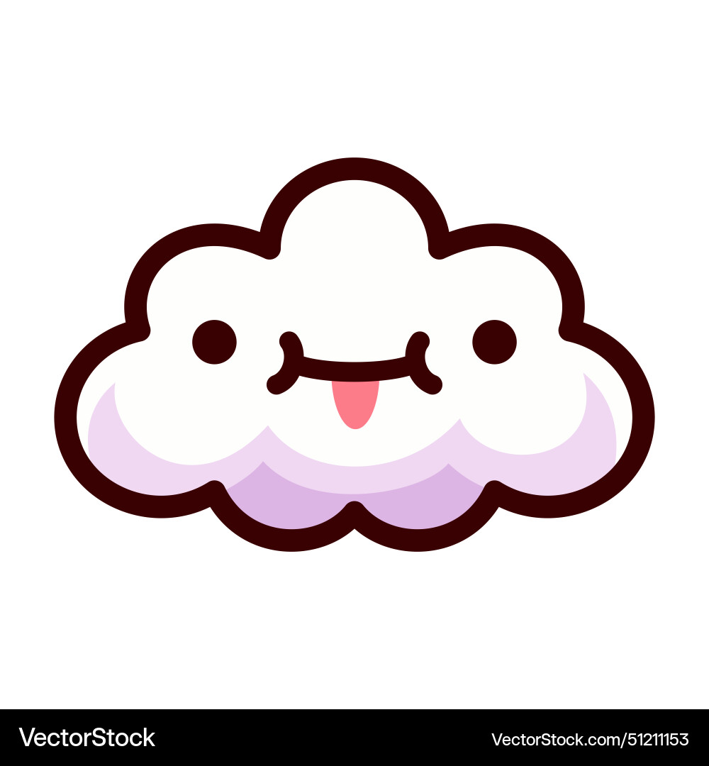 Cute cloud icon in cartoon style Royalty Free Vector Image