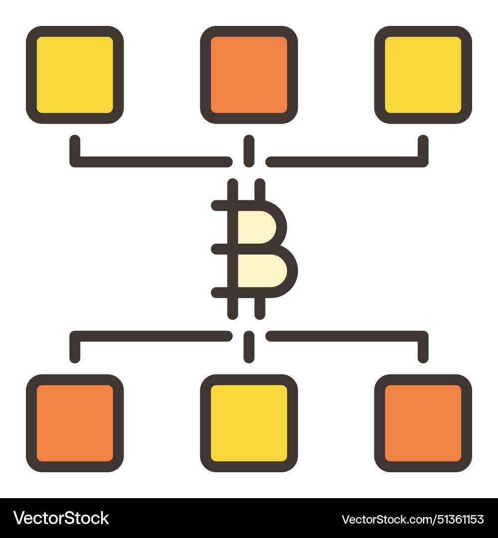 Decentralized cryptocurrency bitcoin crypto Vector Image