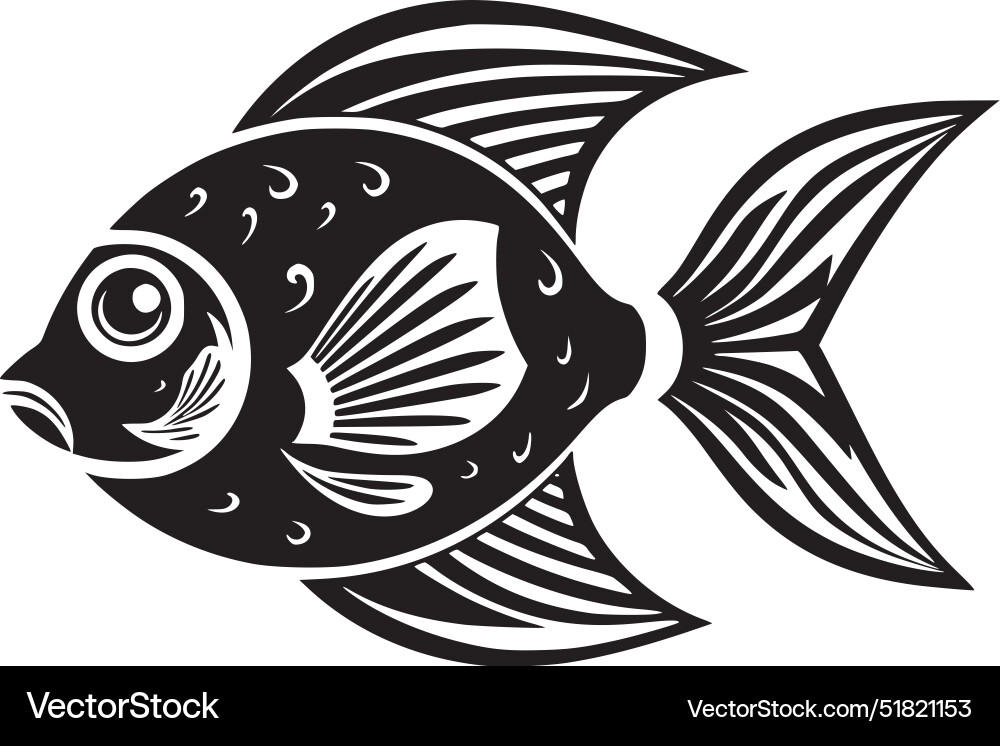 Fish - black and white Royalty Free Vector Image