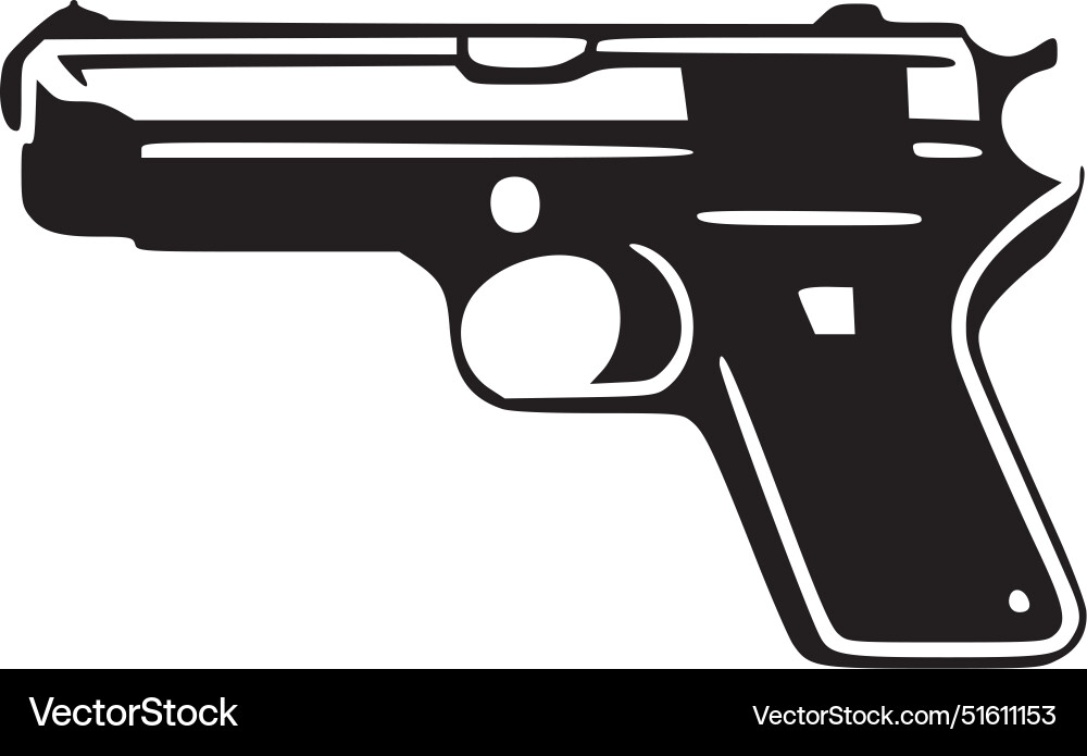 Gun - black and white Royalty Free Vector Image