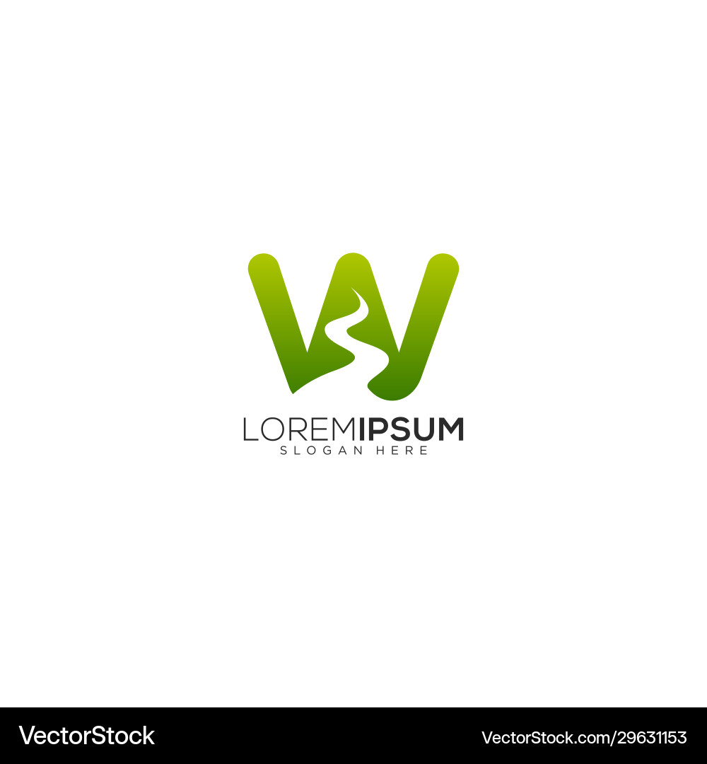 Letter w river logo design Royalty Free Vector Image