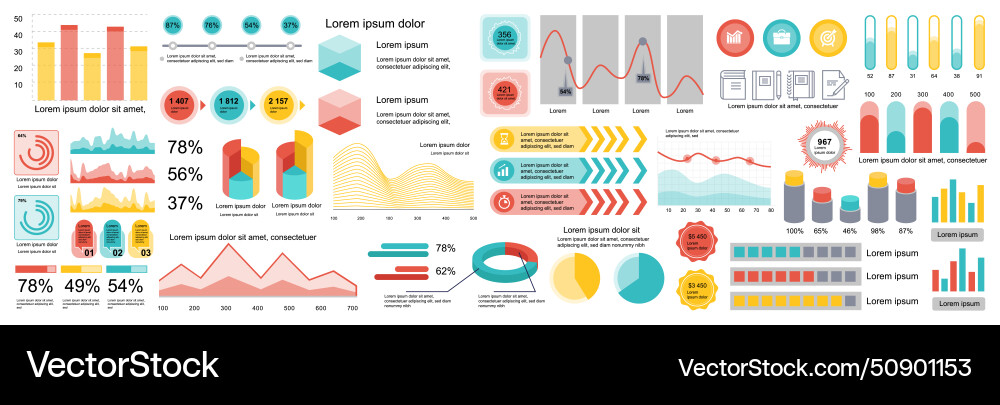 Mega set of infographic elements data Royalty Free Vector