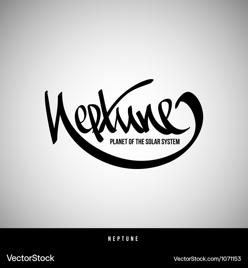 Neptune hand lettering - handmade calligraphy Vector Image