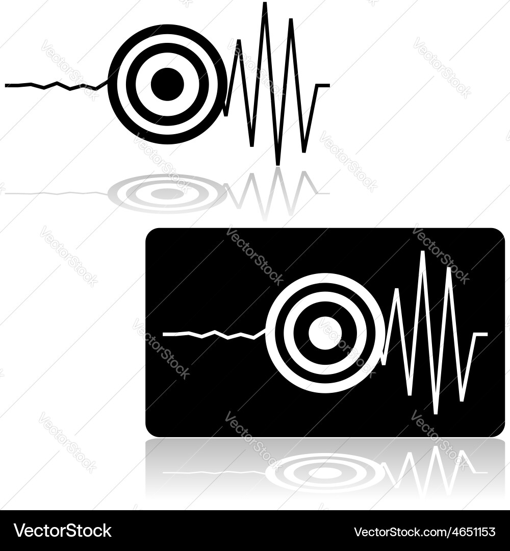 Seismograph Earthquake Icon Set Royalty Free Vector Image