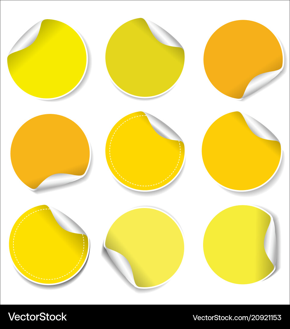 Yellow stickers collection Royalty Free Vector Image