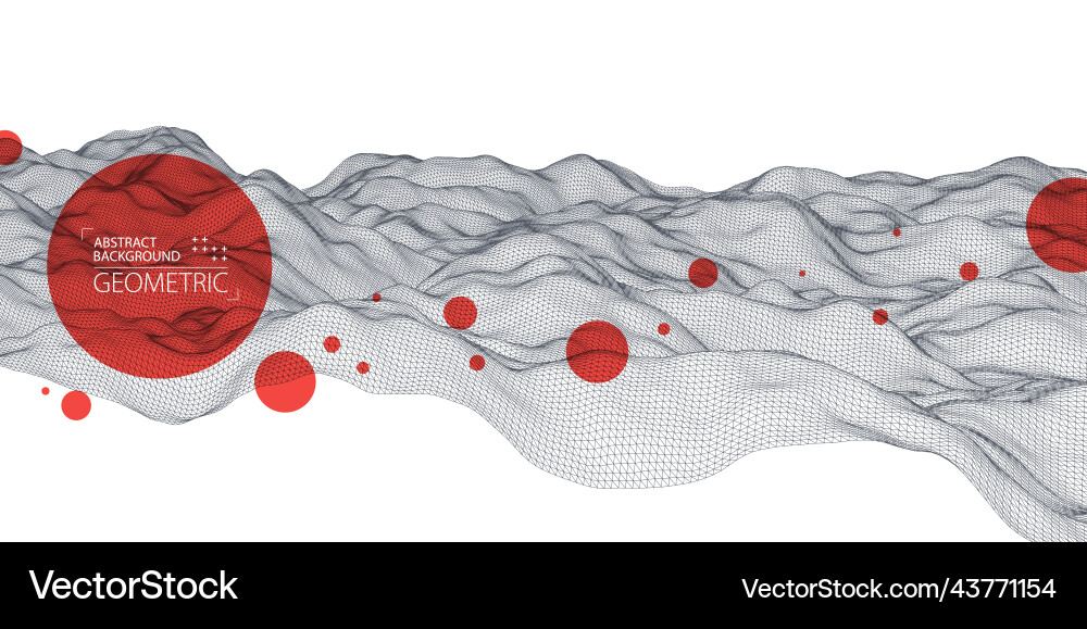 Abstract background with waves 3d surface Vector Image