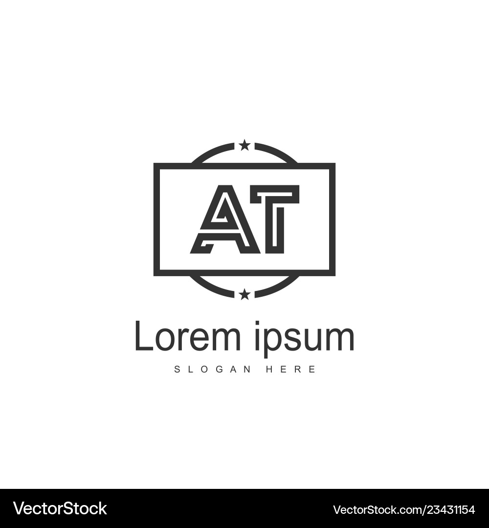 At letters logo design simple and creative black Vector Image