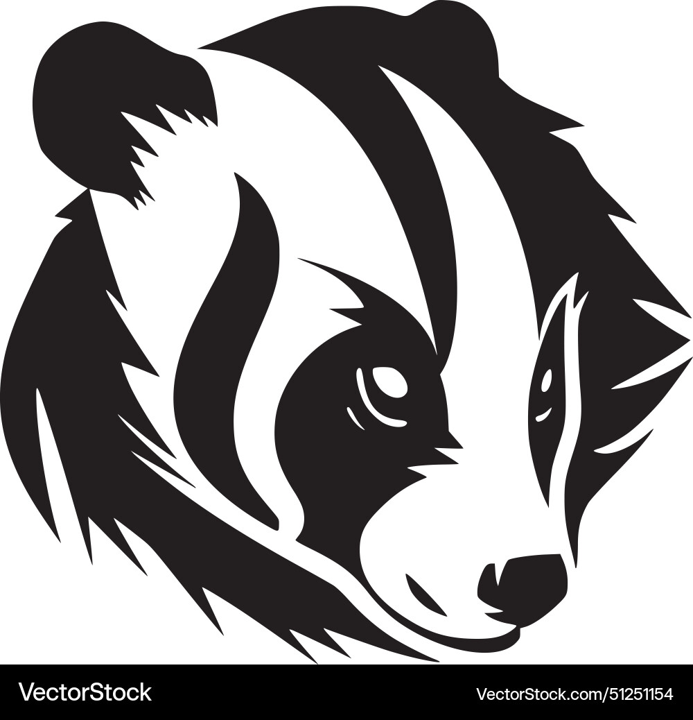 Badger - minimalist and flat logo Royalty Free Vector Image