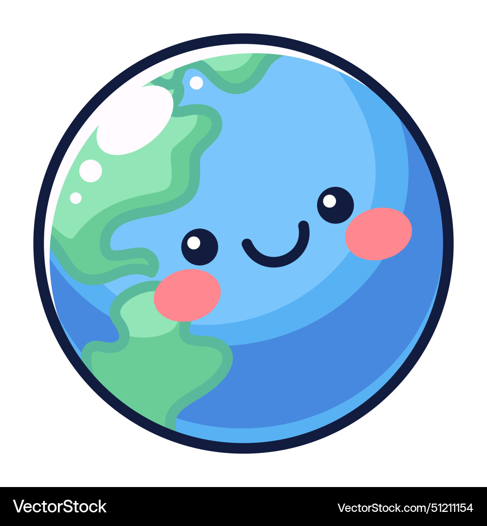 Cute globe icon in cartoon style Royalty Free Vector Image