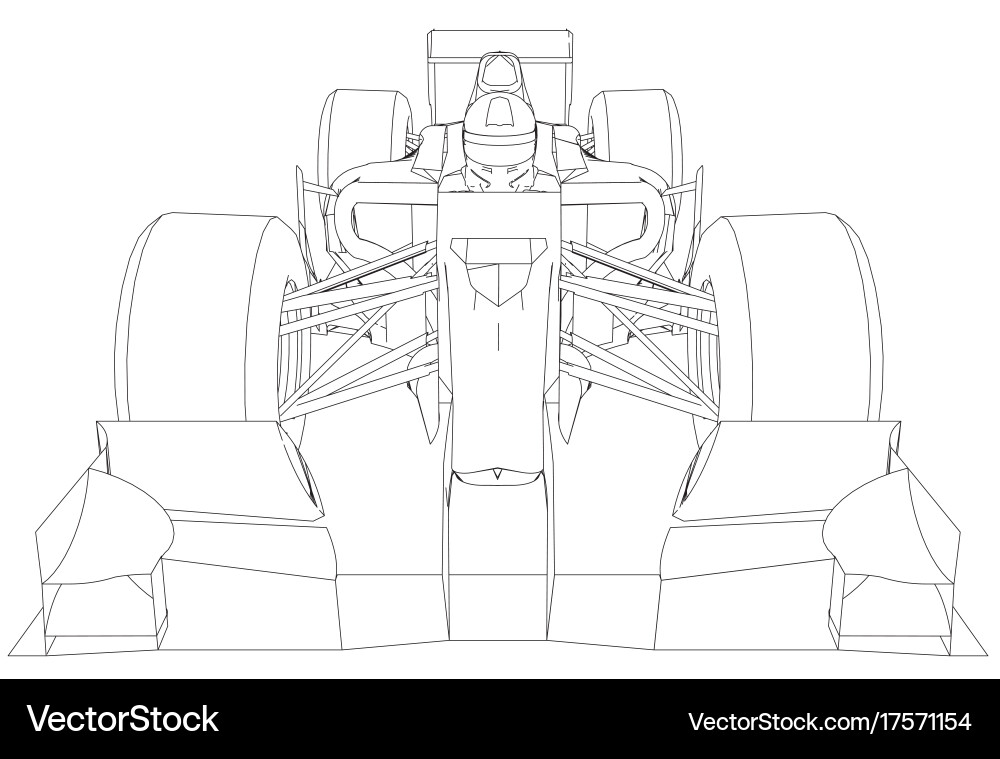 Formula race car abstract drawing tracing Vector Image
