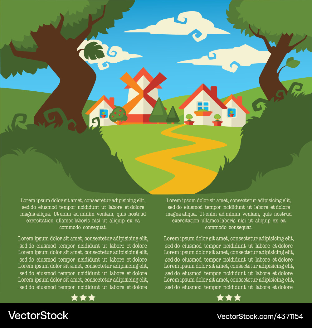 Little summer village Royalty Free Vector Image