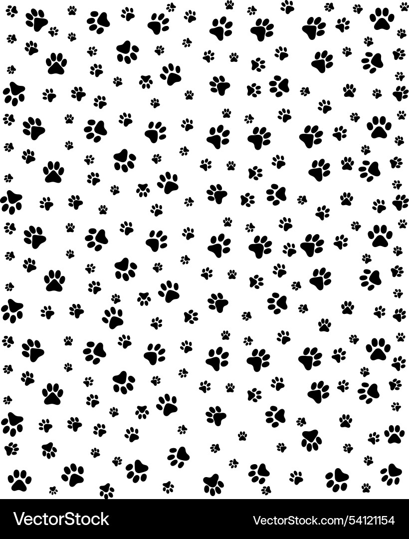 Minimalist black cat paw print wallpaper Vector Image