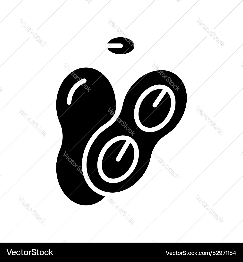Peanut line icon isolated on white background Vector Image