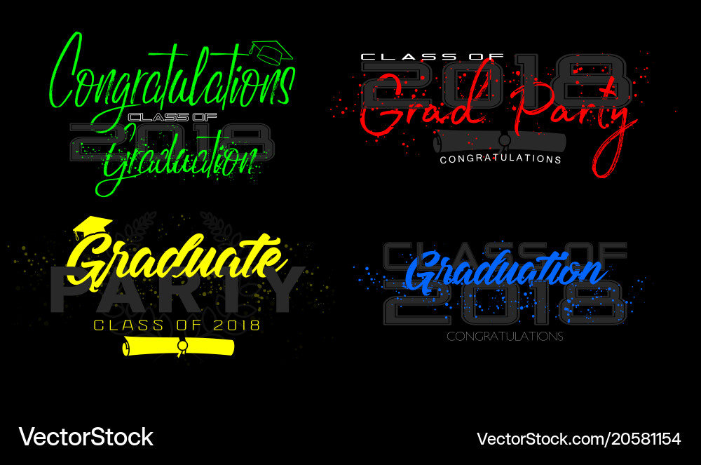 Set graduation label text Royalty Free Vector Image