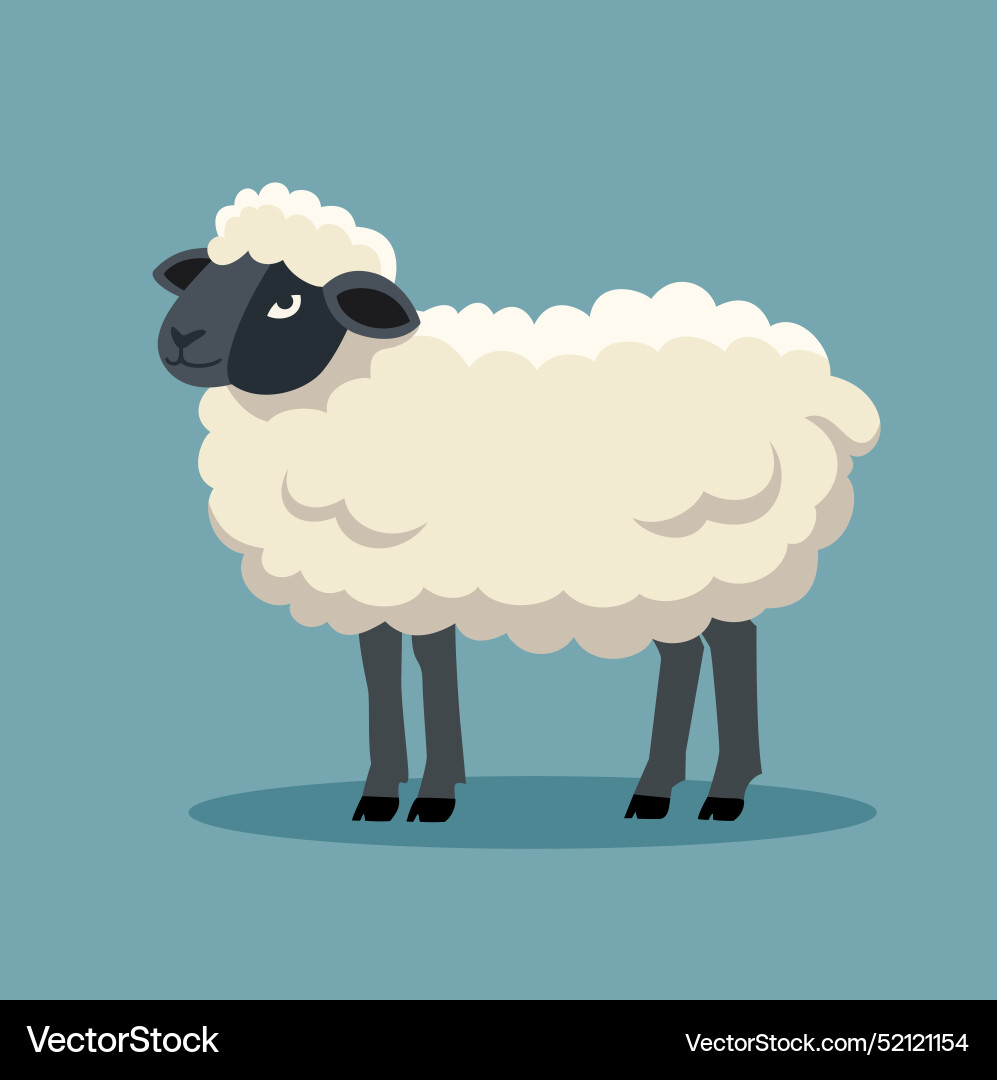 Sheep flat farm animal art Royalty Free Vector Image