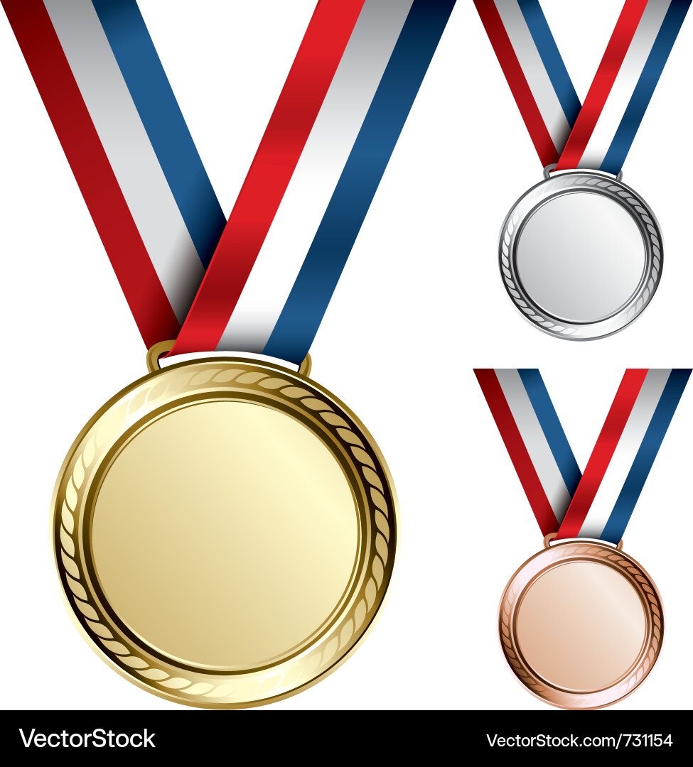 Three medals Royalty Free Vector Image - VectorStock