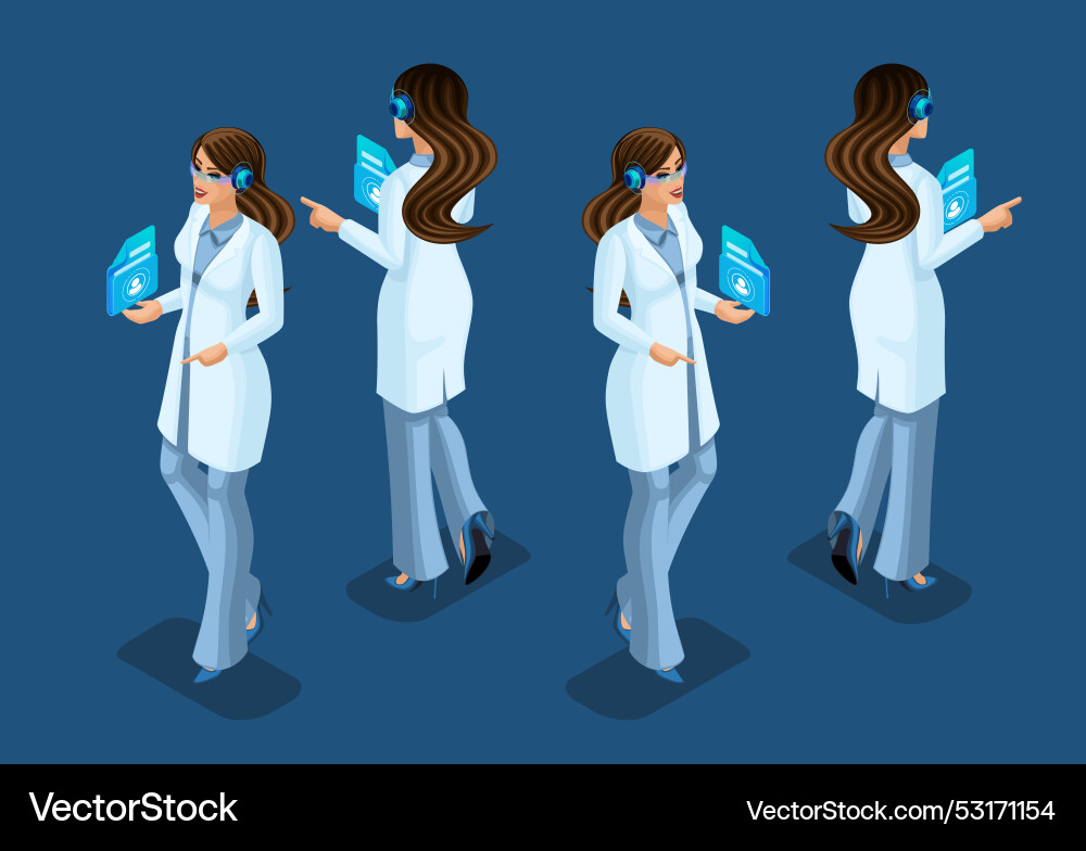 Trending isometric doctors 3d female surgeon Vector Image