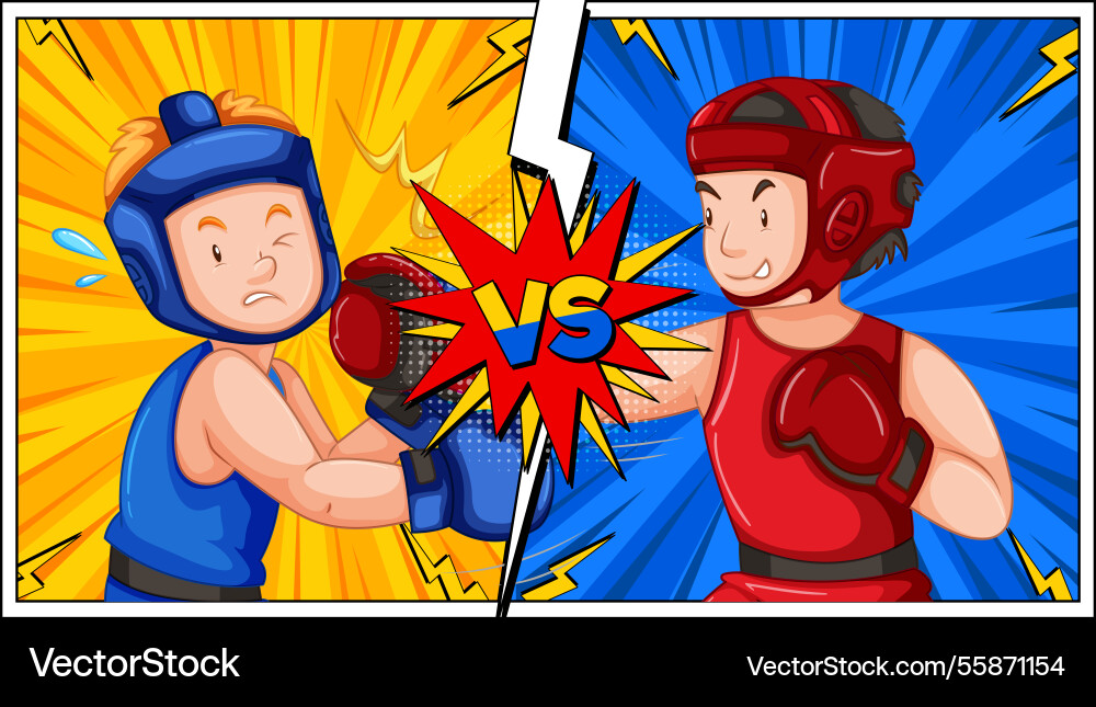 Two boxers face off in a dynamic Royalty Free Vector Image