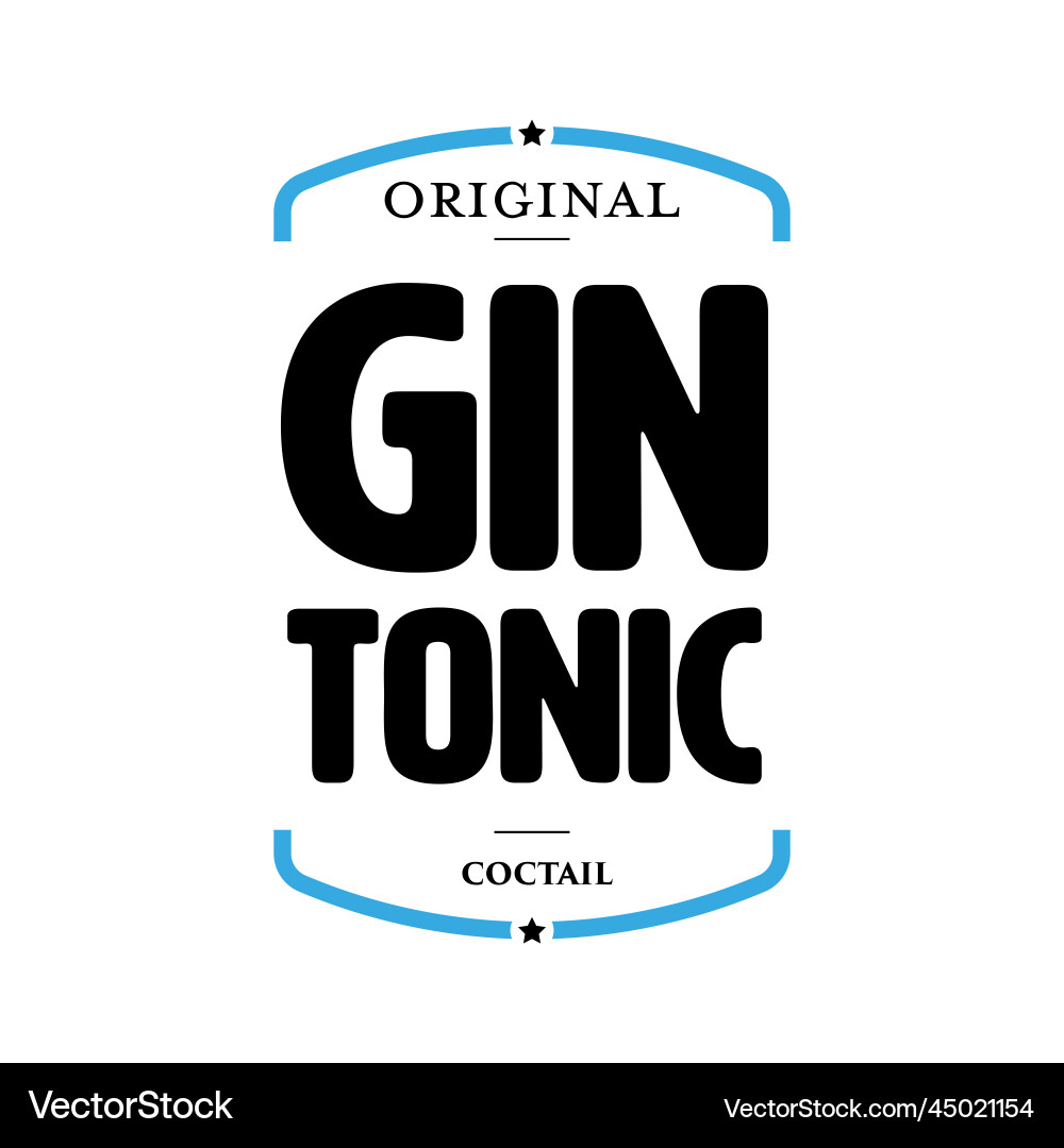 Vintage Gin Tonic Sign Royalty Free Vector Image