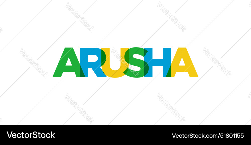 Arusha in the tanzania emblem design features Vector Image