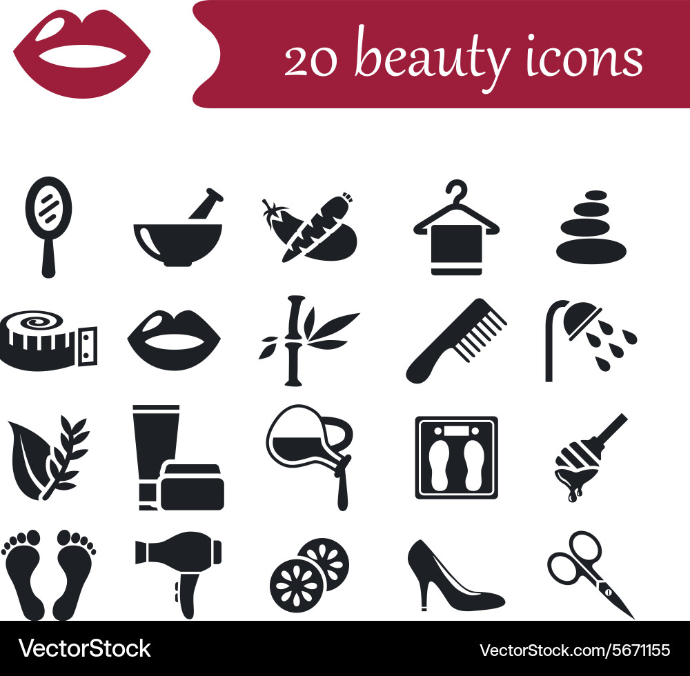 Beauty icons Royalty Free Vector Image - VectorStock
