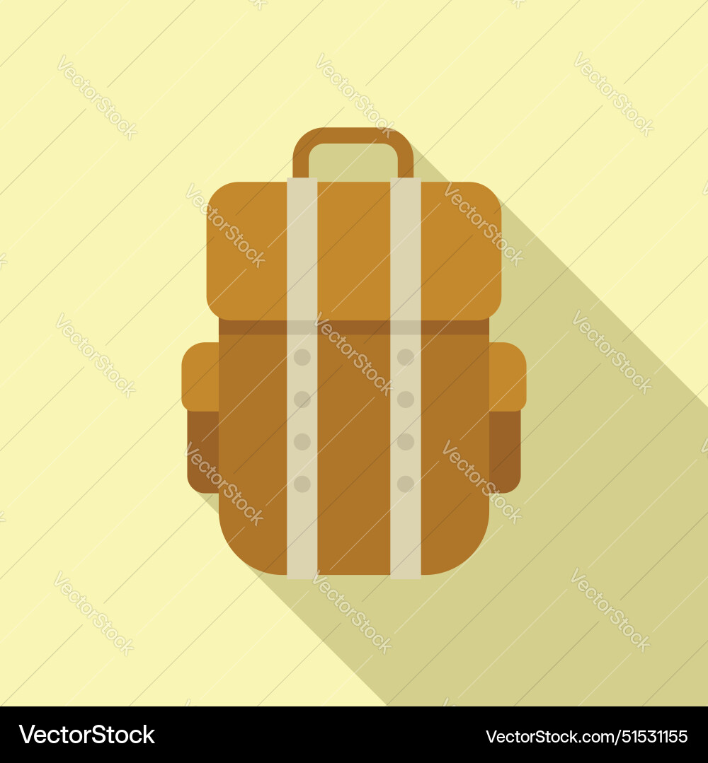 Brown backpack ready for adventures Royalty Free Vector