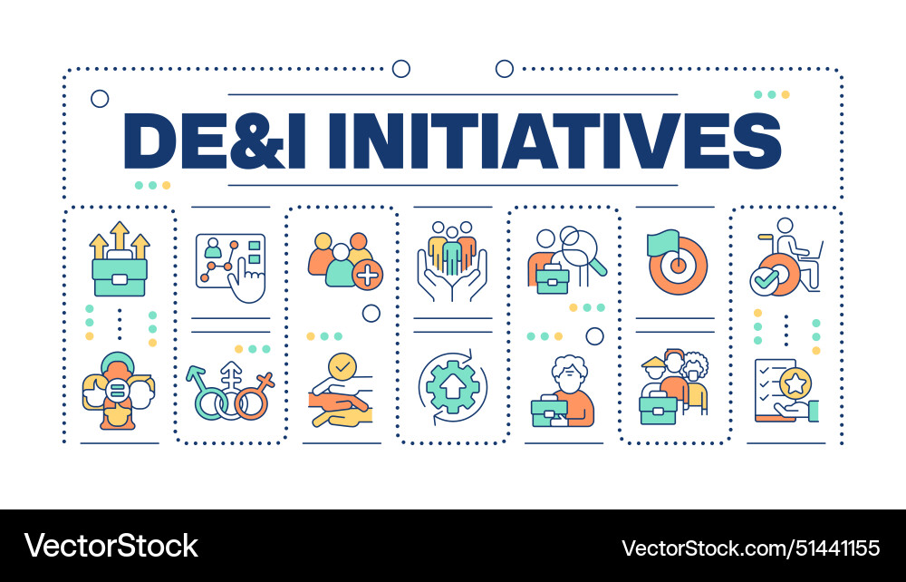 Dei initiatives word concept isolated on white Vector Image
