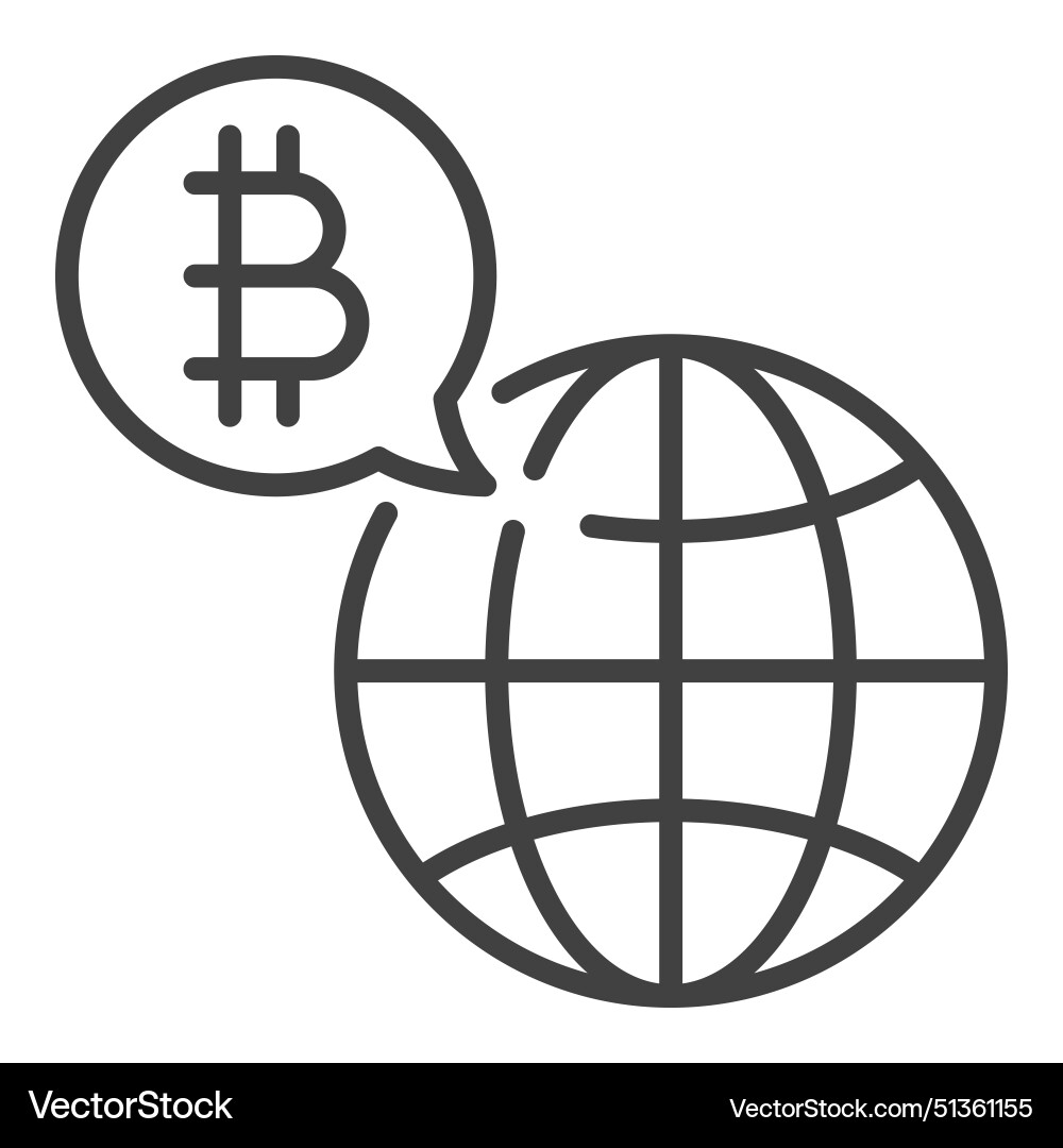 Earth globe with bitcoin global cryptocurrency Vector Image